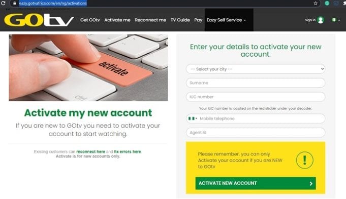 GOtv Self Service Codes, Activation and How to subscribe